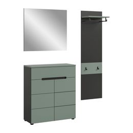 Garderobe CANU 3-teilig Grau, Graugr&uuml;n