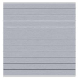 TraumGarten WPC-Sichtschutzzaun Rundum-Sorglos-Paket CLASSIC Grau/Silber Sichtschutz Steckzaun Lamellenzaun, gerade, 3,69 m,Basicpfosten,Einbetoniere