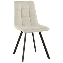CARRYHOME Stuhl, Beige, Metall, Textil, eckig, Flachrohr, 45x88x55 cm, Stoffauswahl, Esszimmer, St&uuml;hle, Esszimmerst&uuml;hle, Vierfu&szlig;st&uuml;hle