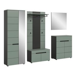 Garderobe CANU 5-teilig Grau, Graugr&uuml;n