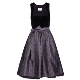 Midi Dirndl Evi Samt Schwarz