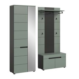 Garderobe CANU 3-teilig Grau, Graugr&uuml;n