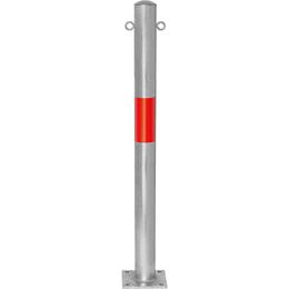 Moravia Sperrpfosten Morion, zum Aufd&uuml;beln, &Oslash; 76 mm, feuerverzinkt / rot reflektierend, 2 &Ouml;sen