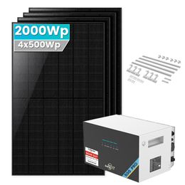 SolarMars 2000W Balkonkraftwerk mit Speicher ,SunEnergyXT 500 PRO 5kWh Erweiterungsakku - Mit Ziegeldachhalterung