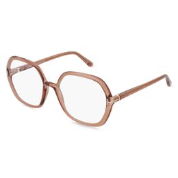 Blaulichtfilterbrille Tom Ford FT5814-B | Damen | Fassung: Geometrisch Braun Gl&auml;nzend