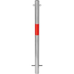 Moravia Sperrpfosten Morion, zum Einbetonieren, &Oslash; 60 mm, feuerverzinkt / rot reflektierend, 2 &Ouml;sen