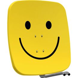 Technisat SATMAN 65 PLUS, 65 cm SAT-Spiegel ohne LNB (f&uuml;r UNYSAT LNB) gelb mit smiley