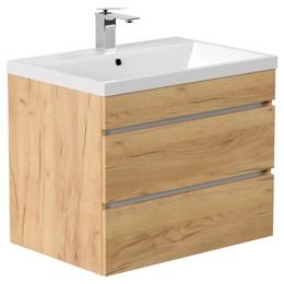 Posseik Badm&ouml;bel Fellini 70 SoftClose eiche gold mit grifflosen Schubladen