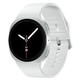 Samsung Galaxy Watch8 44 mm Aluminiumgeh&auml;use silver am Sport Band M/L white [Wi-Fi]