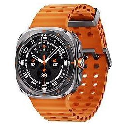 Samsung Galaxy Watch Ultra (2025) 47 mm Titangeh&auml;use titanium gray am Marine Band orange [Wi-Fi + 4G]