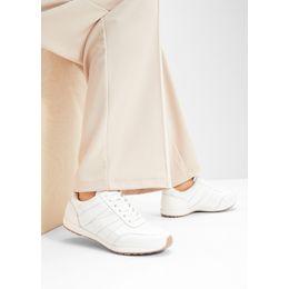 bonprix Sneaker aus Leder, wei&szlig;, Gr.39, Modern und bequem: Sch&ouml;ner Lederfreizeitschuh, aus Glattleder