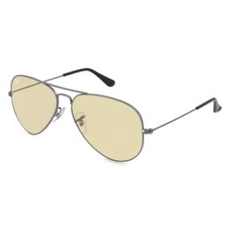 Ray-Ban RB3025 AVIATOR LARGE METAL | Unisex-Sonnenbrille | Fassung: Vollrand, Pilot, Metall, Gun | Glasfarbe: Gelb