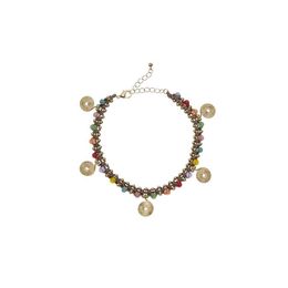Lascana Fu&szlig;kette mit Anh&auml;nger mehrfarbig Gr. f&uuml;r Damen. Mit Schmucksteine