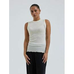 Funktionstop SEAMLESS BASIC "Seamless Basic Top Wooly", Damen, Gr. L/XL, beige (off, wei&szlig;), Obermaterial: 85% Wolle, 15% Seide, Tops