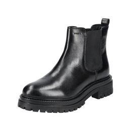 Stiefelette Geox "Geox Stiefelette Leder/Textil", Damen, Gr. 38, schwarz, Leder, Textil, Schuhe Stiefelette