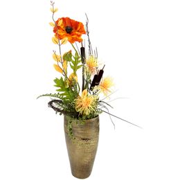 Kunstpflanze I.GE.A., orange, B:22cm H:68cm T:14cm, Keramik, Kunststoff, Polyester, Kunstpflanzen, Kunstpflanze