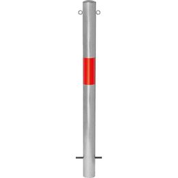 Moravia Sperrpfosten Morion, zum Einbetonieren, &Oslash; 76 mm, feuerverzinkt / rot reflektierend, 2 &Ouml;sen