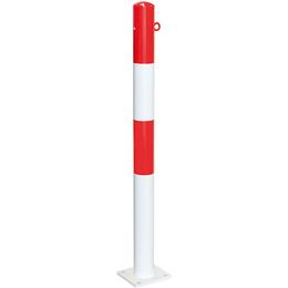 Moravia Sperrpfosten Morion, zum Aufd&uuml;beln, &Oslash; 76 mm, rot-wei&szlig; lackiert, 1 &Ouml;se