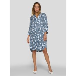Druckkleid Rabe, Damen, Gr. 50, N-Gr, pazifik, Web, Obermaterial: 100% Viskose, bedruckt, gemustert, bequem kniefrei, Rundhals, Kleider Druckkleid, mit floralem Allover-Print