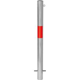 Moravia Sperrpfosten Morion, zum Einbetonieren, &Oslash; 76 mm, feuerverzinkt / rot reflektierend, 1 &Ouml;se