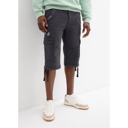 bonprix Long-Bermuda mit Cargotaschen in Regular-Fit, grau, Gr.50, Schicke Long-Stretch-Bermuda mit coolen Cargotaschen und Design, 97% Baumwolle