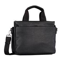 Shopper Tom Tailor "Rella", Damen, Gr. B/H/T: 30cm x 21cm x 13cm, schwarz, Polyurethan, clean, gepflegt, unifarben, Taschen Shopper, aus fein genarbtem Material mit farblich passendem Gewebeband