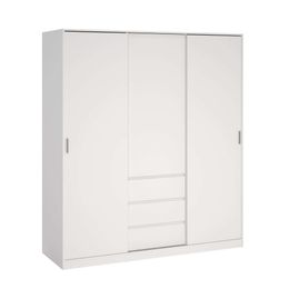 Schiebet&uuml;renschrank Home Affaire "Naia", wei&szlig;, B:177cm H:200,4cm T:60cm, FSC-zertifizierter Holzwerkstoff, Schr&auml;nke, Schiebet&uuml;renschrank, Vielseitige Innenaufteilung, gro&szlig;z&uuml;giges Stauraumkonzept, 3 Schubladen
