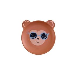 Rice Melamin Kinderteller mit Tiermotiv Matt &Oslash; 19,5 cm, H&ouml;he 2 cm, Affe skandinavische Deko Online Shop