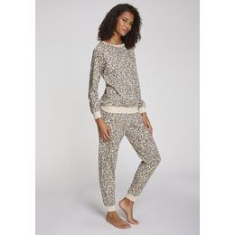 Vivance Dreams Pyjama mehrfarbig Gr. 48/50 f&uuml;r Damen. Rundhals und Allover-Druck. Basic. Nachhaltig.