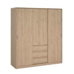 Schiebet&uuml;renschrank Home Affaire "Naia", jackson hick, B:177cm H:200,4cm T:60cm, FSC-zertifizierter Holzwerkstoff, Schr&auml;nke, Schiebet&uuml;renschrank, Vielseitige Innenaufteilung, gro&szlig;z&uuml;giges Stauraumkonzept, 3 Schubladen