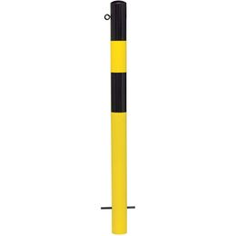 Moravia Sperrpfosten Morion, zum Einbetonieren, &Oslash; 90 mm, schwarz-gelb lackiert, 1 &Ouml;se