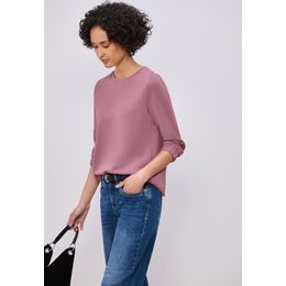 3/4-Arm-Shirt Street One, Damen, Gr. 36, clouded blush, Stoff, 46% Modal, 46% Polyester, 8% Elasthan, unifarben, normal normal, Rundhals, elastischer Bund, Shirts 3/4-Arm-Shirt, im Silk Look