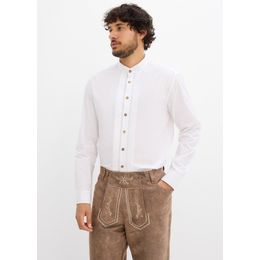 bonprix Trachtenhemd aus Baumwolle in Regular Fit, wei&szlig;, Gr.37/38 (S), Bayrisches Trachtenhemd mit Kn&ouml;pfen in Horn-Optik - perfekt f&uuml;r die Wiesn, aus 100% Baumwolle