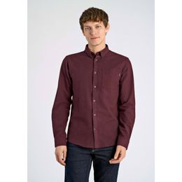 Langarmhemd LINDBERGH "Freizeithemd (Langarm) Relaxed Fit", Herren, Gr. L, Normalgr&ouml;&szlig;en, dk bordeaux, Obermaterial: 100% Baumwolle, Hemden
