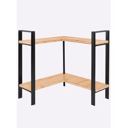 Eckregal HEINE HOME, schwarz, braun, B:30cm H:33cm T:30cm, Bambus, Metall, Regale, Eckregal