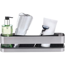 Organizer Blomus "NEXIO", silber (silberfarben), B:25cm H:8,5cm T:12cm, Edelstahl, Aufbewahrungsboxen, Duschkorb, Edelstahl matt, 25 x 12 cm