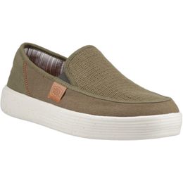HEYDUDE Sunapee K&uuml;stenlinie Baumwollmischung Herren Olive Loafers