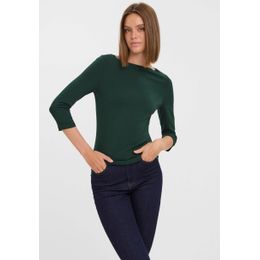V&eacute;ro Moda 3/4-Arm-Shirt VERO MODA "VMPANDA MODAL 3/4 TOP JRS NOOS", Damen, Gr. S (36), pine grove, Jersey, Obermaterial: 48% Baumwolle, 48% Modal (TENCEL&trade;), 4% Elasthan, unifarben, regular fit normal, U-Boot-Ausschnitt, Shirts 3/4-Arm-Shirt, Baumwollmischung, regular fit