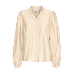 Langarmbluse Ichi "Langarm-Bluse IXLAYA", Damen, Gr. 36, wei&szlig; (almond milk), Obermaterial: 85% Viskose CV. 15% Polyester PES., Blusen