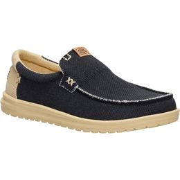HEYDUDE Mikka Geflochtene Textil Herren Slipper Schwarz/Boulder Tan