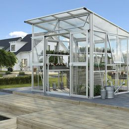 Vitavia Gew&auml;chshaus Aura Tomatenhaus Kombiverglasung Silber, 295x267x242 cm (LxBxH)