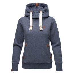 Navahoo Damen Hoodie Namikaa &ndash; Kuscheliger Kapuzenpullover mit Hochkragen & Kunstleder-Details