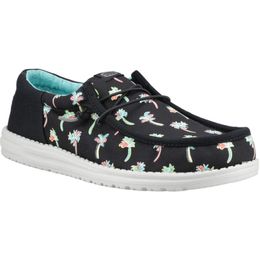HEYDUDE Wally Funk Party Palm Baumwolle Herren Schwarz/Multi Mokassins Schuhe