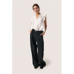 Soaked in Luxury Kurzarm-Bluse Gerade Passform Whisper White