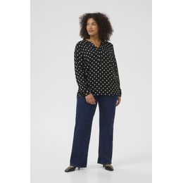 Kaffe Langarm-Bluse Regular fit Black/ Chalk Dot Print black white