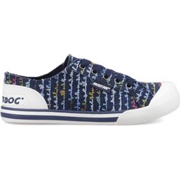 Rocket Dog Jazzin Radio Baumwolle Damen Blau Sneaker
