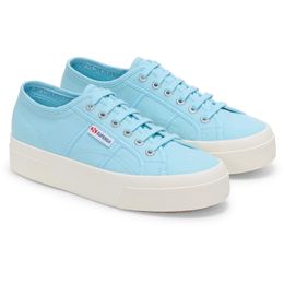 Superga 2740 PLATFORM Baumwoll Damen Sneaker Crystal Azul