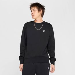 Sweatshirt Nike Sportswear "M NK CLUB BB CREW", Herren, Gr. L, schwarz, wei&szlig;, Jersey, Obermaterial: 80% Baumwolle, 20% Polyester, normal, Rundhals, angesetztes B&uuml;ndchen, Sweatshirts Sweatshirt, sportlicher Schnitt, aus Baumwolle und Polyester, kurze &Auml;rmel