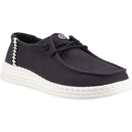 HEYDUDE Wendy Espadrille Gewebte Baumwollmischung Damen Schwarze Espadrilles