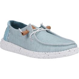 HEYDUDE Wendy Heathered Slub Tropical Leinen/Lyocell/Baumwolle Blaue Loafers f&uuml;r Damen